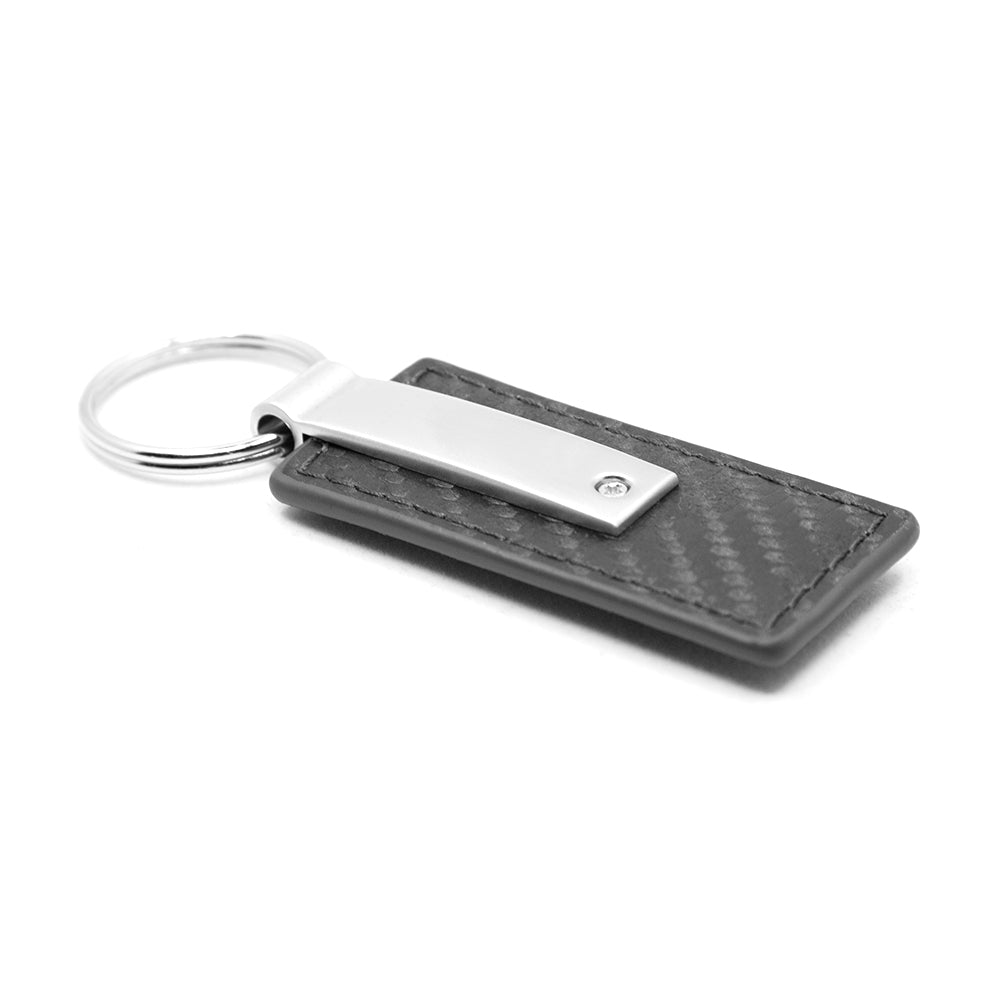 Chrysler 300 Keychain & Keyring - Gun Metal Carbon Fiber Texture Leath ...