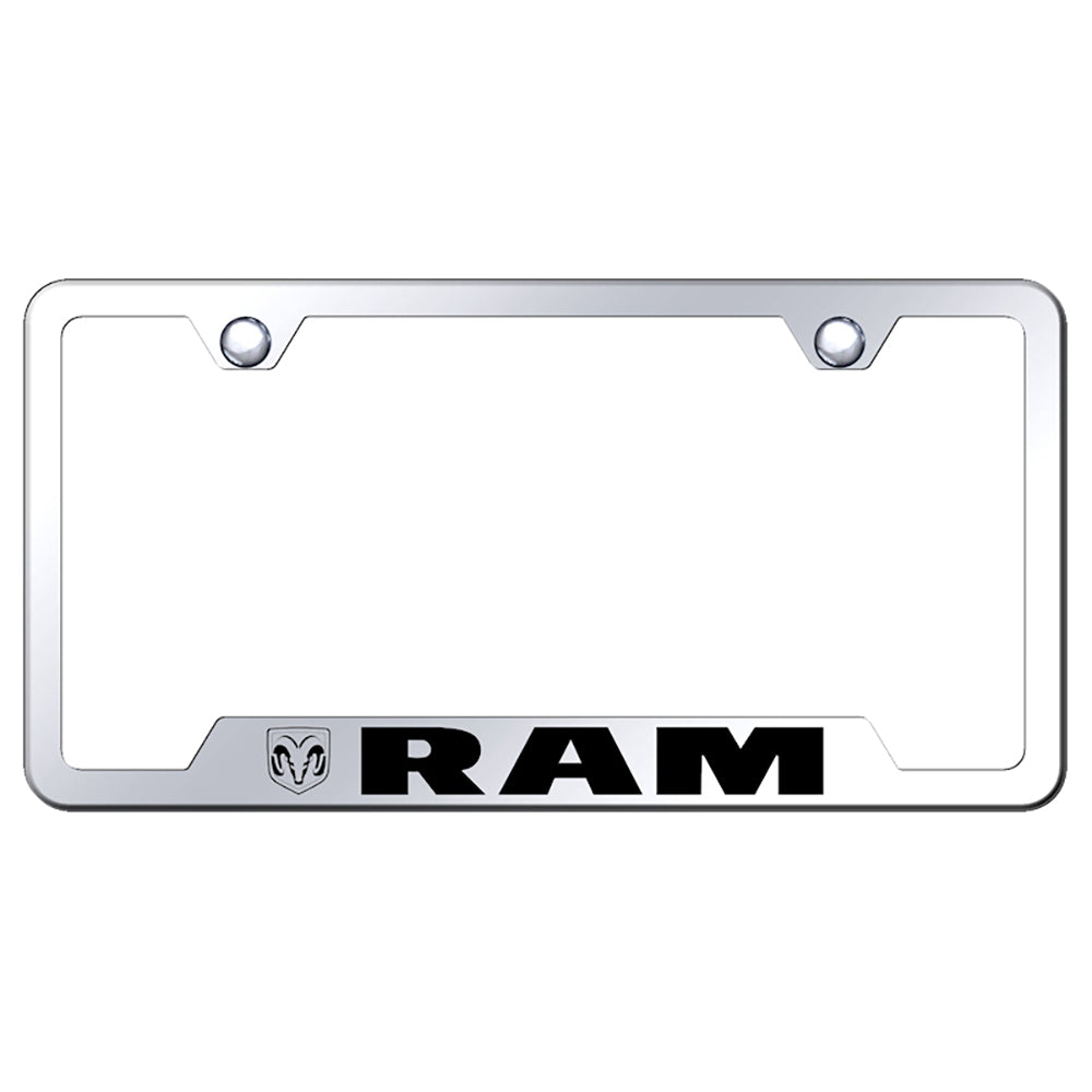 Dodge Ram License Plate Frame - Laser Etched Cut-Out Frame - Stainless ...